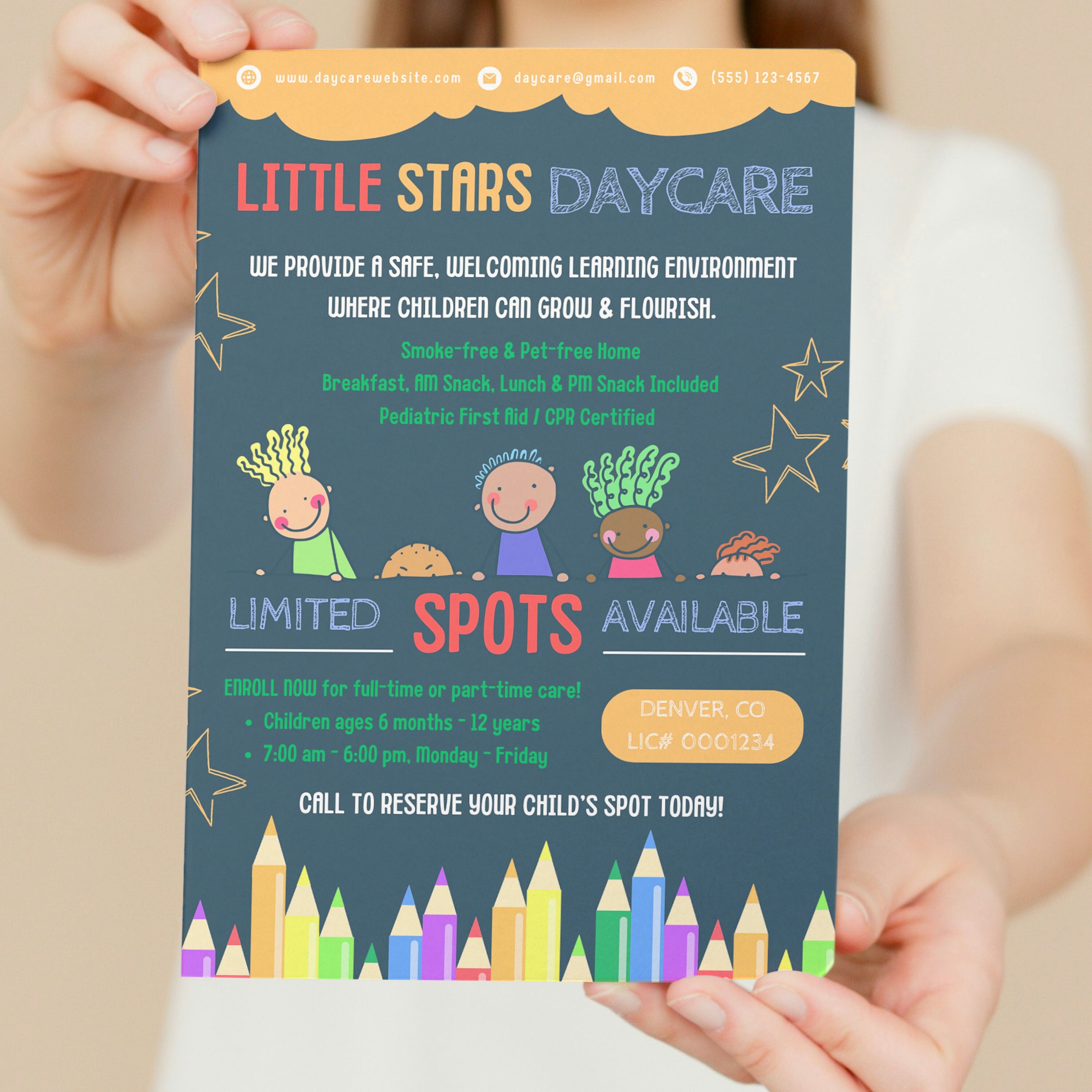 Editable Home Daycare Flyer Daycare Flyers Babysitting Flyer Childcare ...