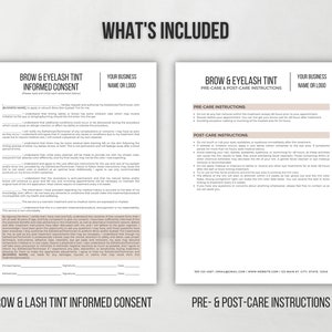 Lash and Brow Tint Consent Forms Editable | Brow and Eyelash Tint ...
