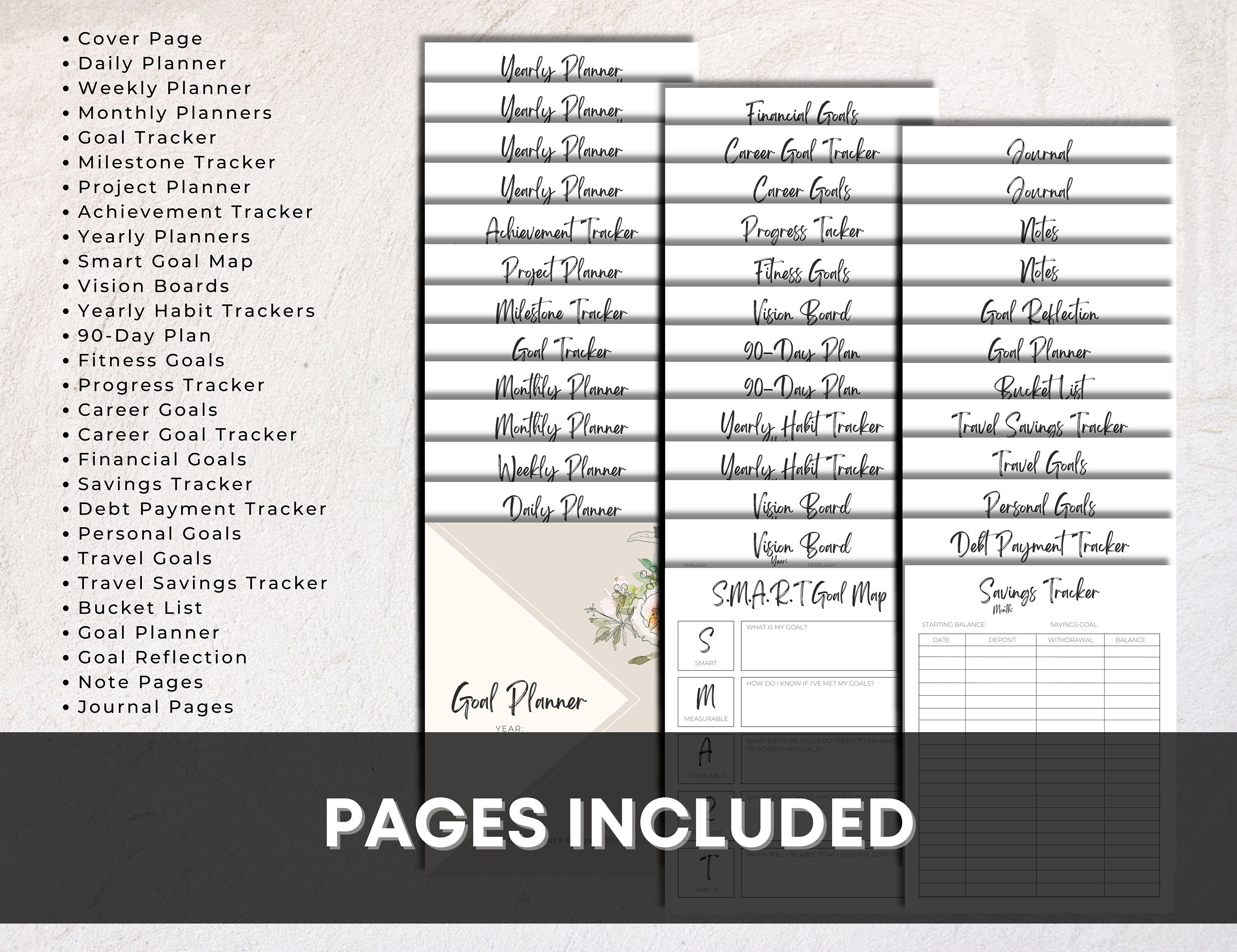 Goal Planner Printable Goal Worksheet Bundle Goal Planner Kit Goal ...