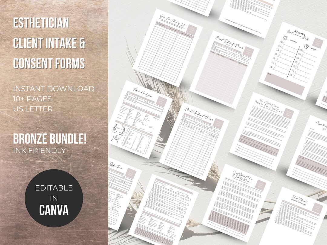 Editable Esthetician Client Consent Forms | Treatment Consent Forms ...