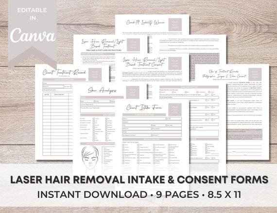 Editable Laser Hair Removal Client Consent Forms for - Etsy