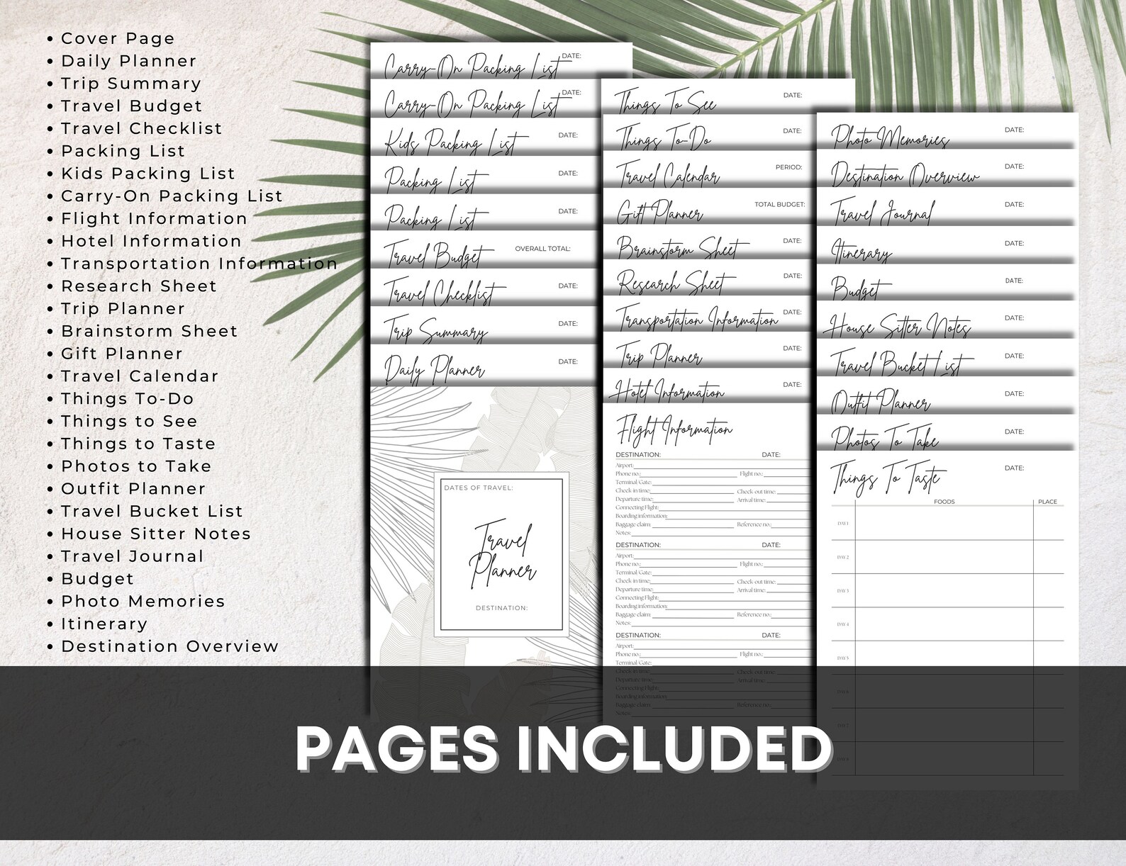 Travel Planner Printable Vacation Planner Destination | Etsy