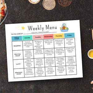 Home Daycare Weekly Menu Editable | Daycare Daily Schedule Template ...