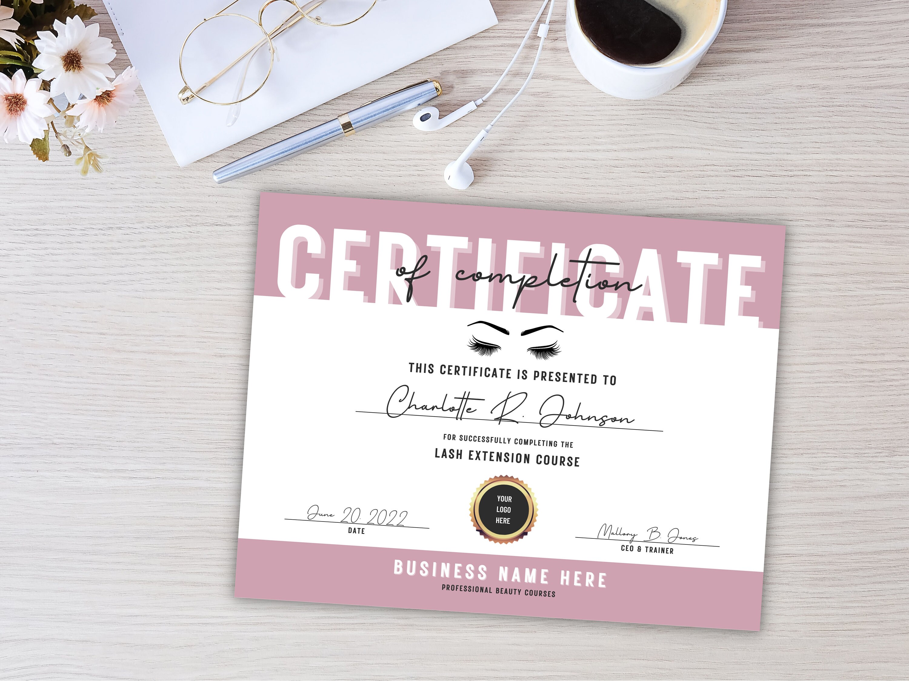 Editable Certificate Template | Certificate of Completion | Award ...