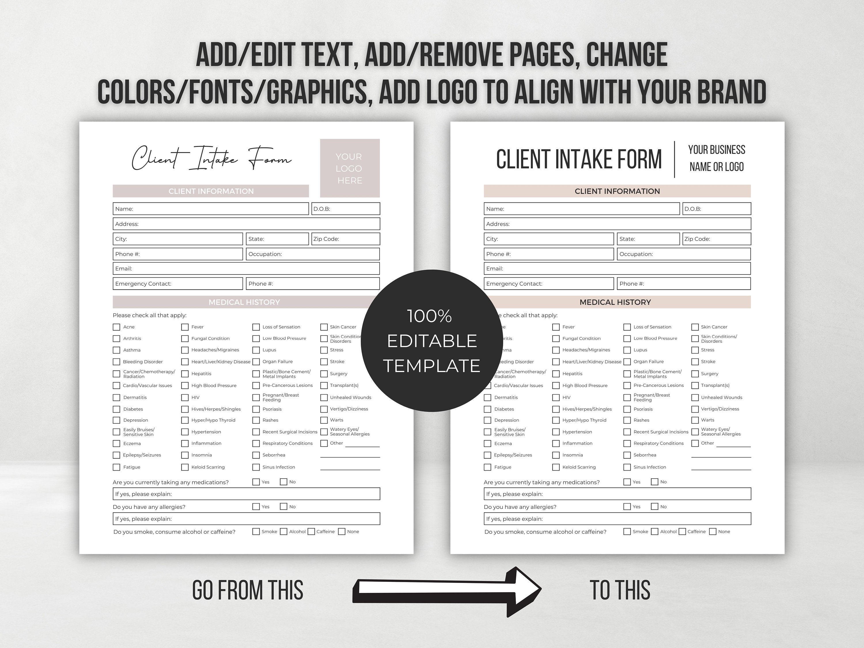 Editable Esthetician Client Consent Forms Treatment Consent Forms ...