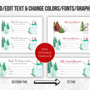 Editable Christmas Gift Certificate Template | Printable Gift ...