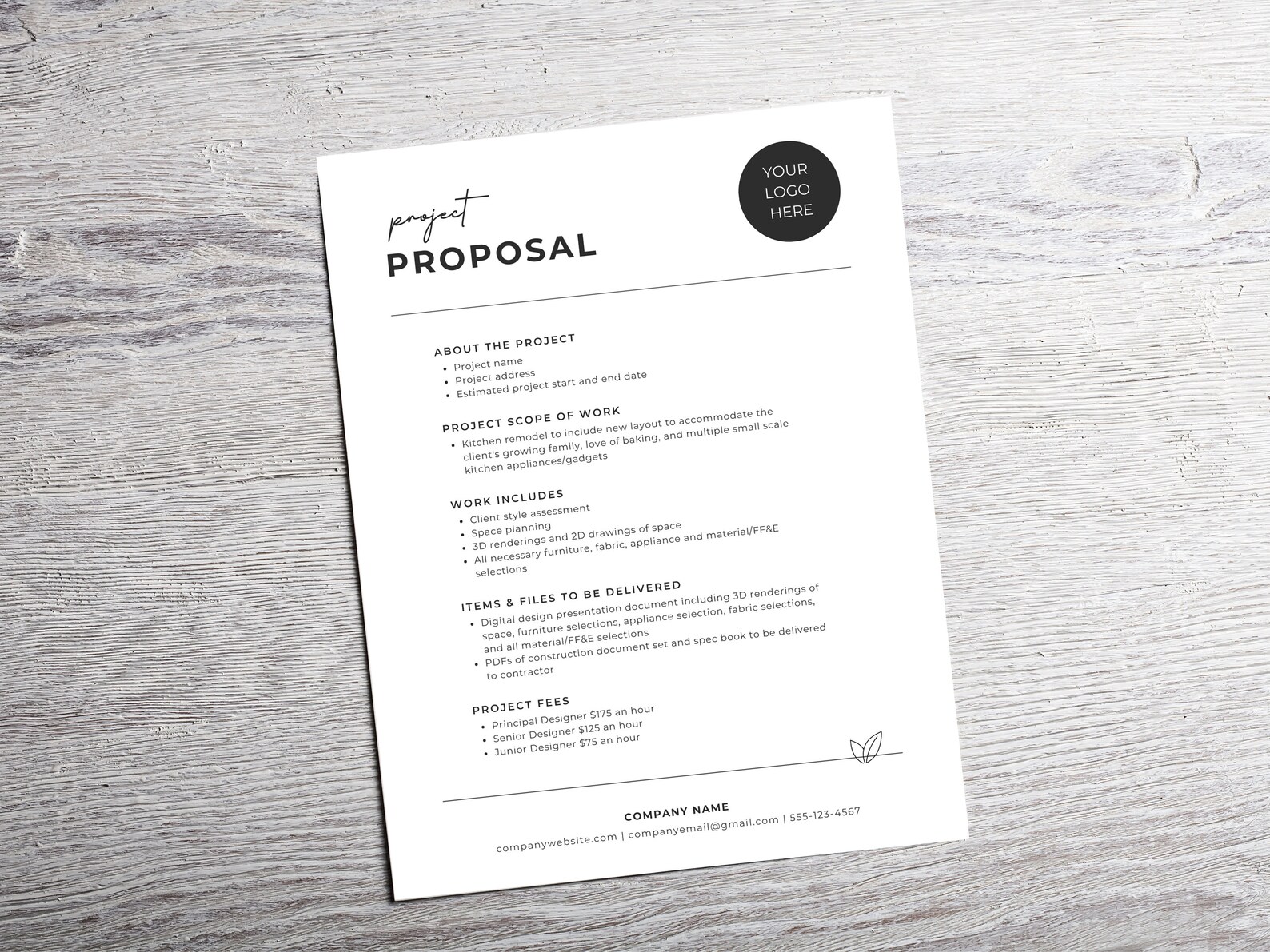 Project Proposal Template Editable Interior Design Project Proposal ...