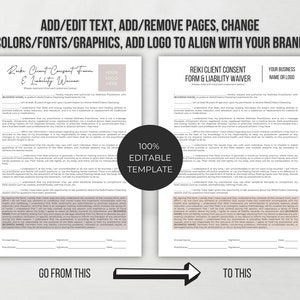 Editable Reiki Consent Form and Liability Waiver | Chakra Cleansing ...