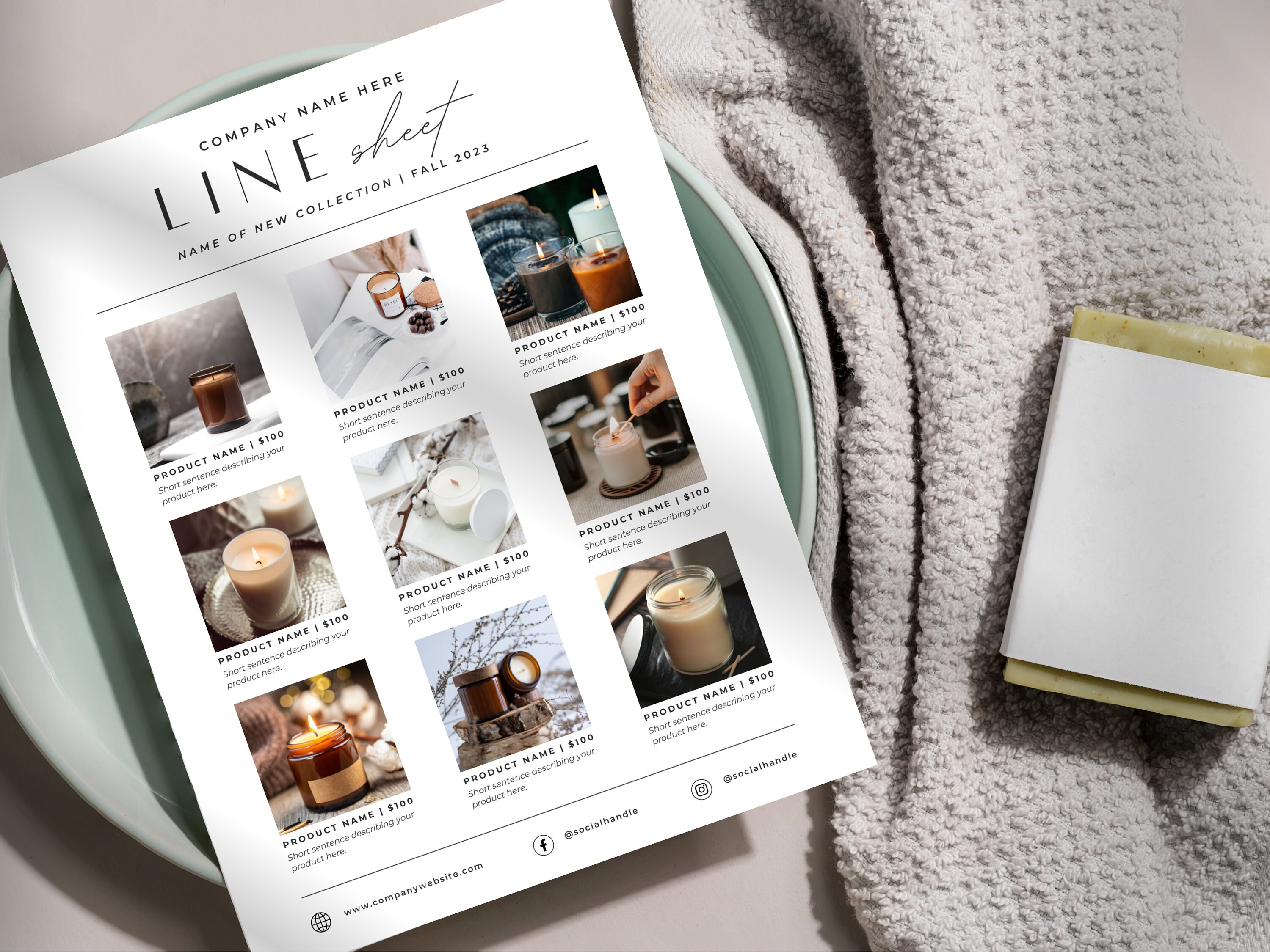 Minimal Wholesale Line Sheet Template | Editable Wholesale Line Sheet ...