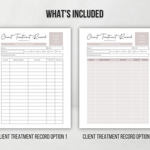 Editable Client Treatment Log | Treatment Record | Esthetician Template ...