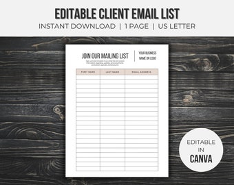 Editable Sign in Sheet Printable Salon Sign in Client Sign - Etsy