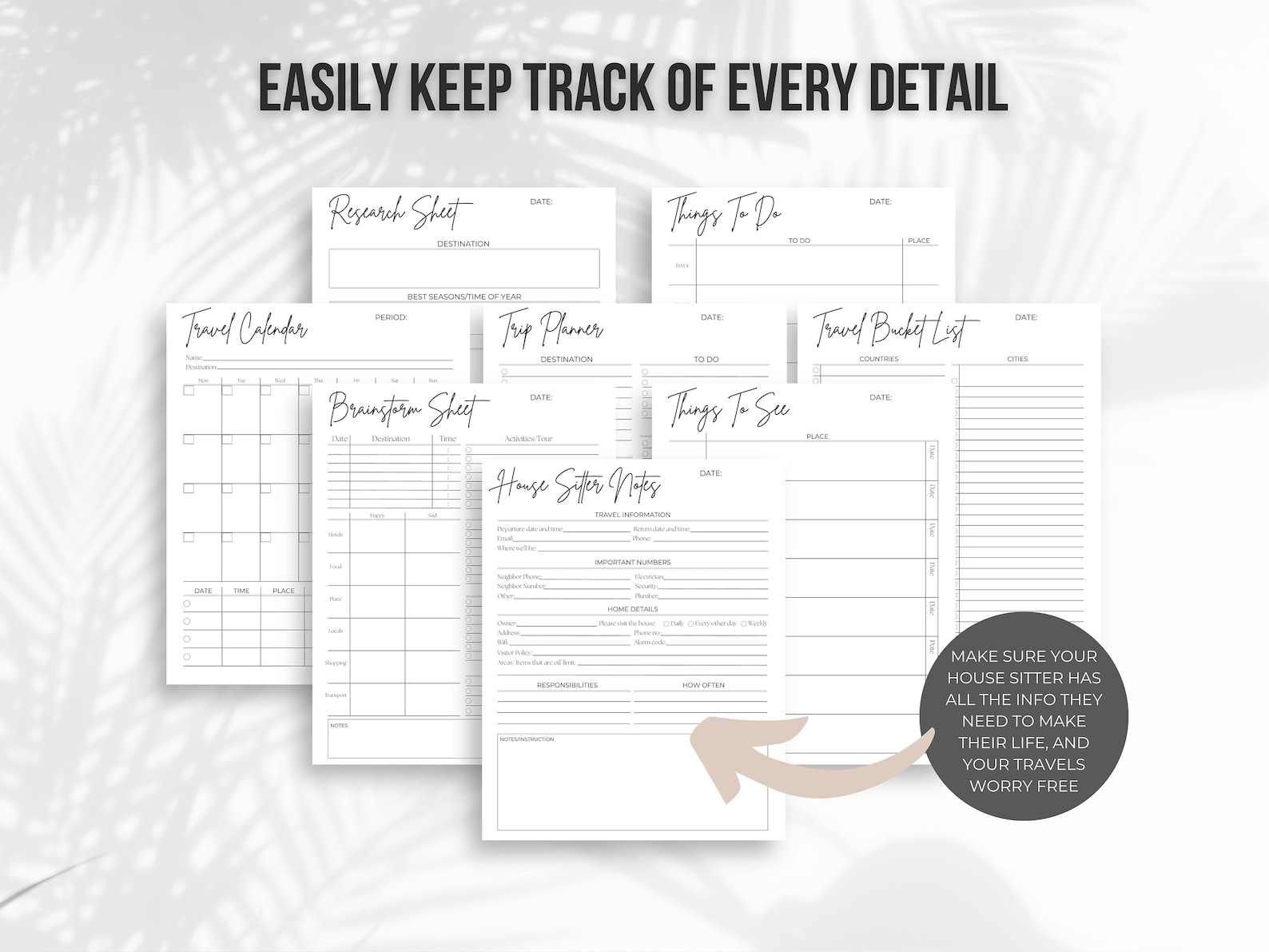 Travel Planner Printable Vacation Planner Destination Planner Travel ...