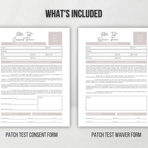 Editable Patch Test Consent and Waiver Forms | Esthetician Templates ...