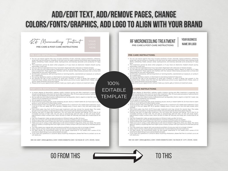 Editable RF Microneedling Client Consent Forms | Esthetician Template ...