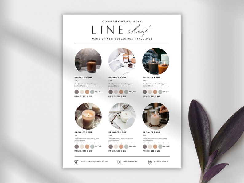 Editable Wholesale Line Sheet Templates | Wholesale Line Sheet Bundle ...