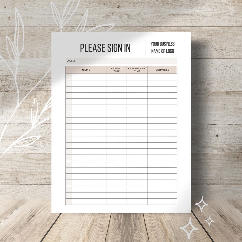 Client Sign in Sheet | Salon Sign in Sheet | Editable Esthetician Forms ...