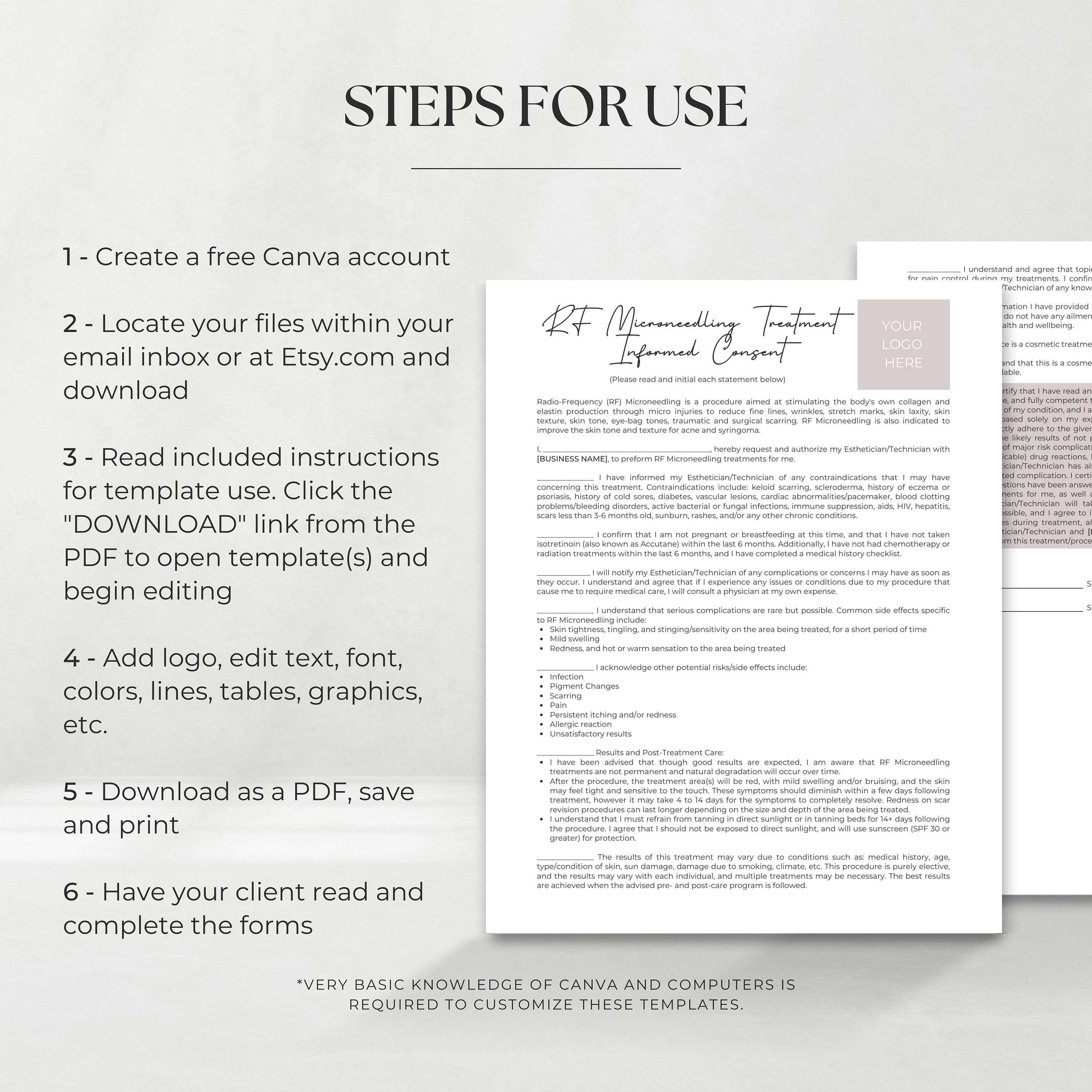 RF Microneedling Consent Forms | Radio Frequency Microneedling ...