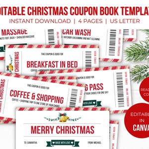 Editable Christmas Coupon Book Template | Printable Christmas Coupon ...
