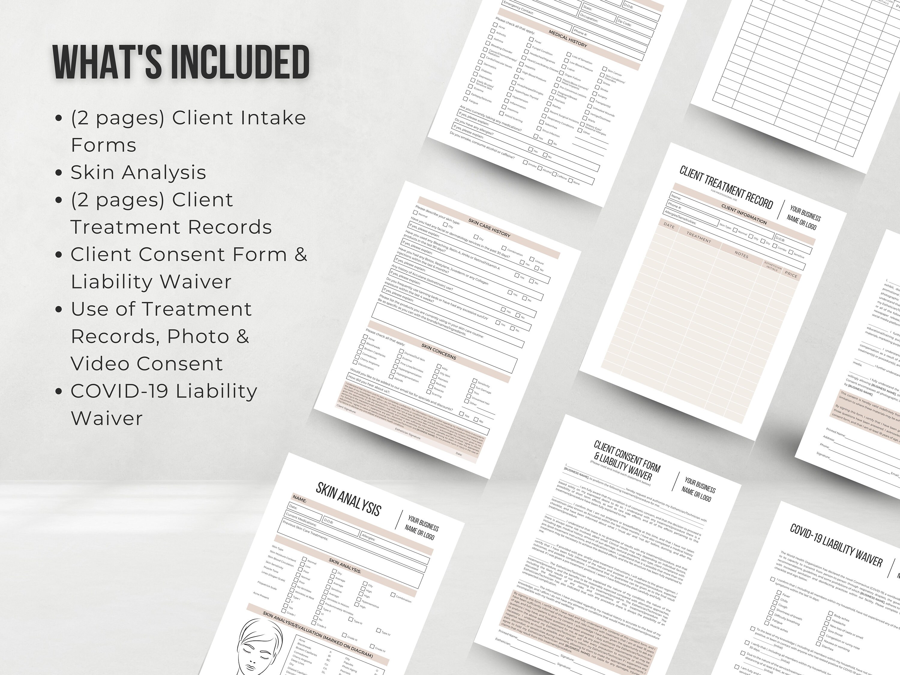 Esthetician Client Consent Forms Editable Facial Consent Forms ...