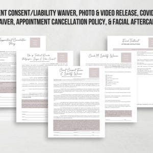 Editable Esthetician Client Consent Forms | Treatment Consent Forms ...