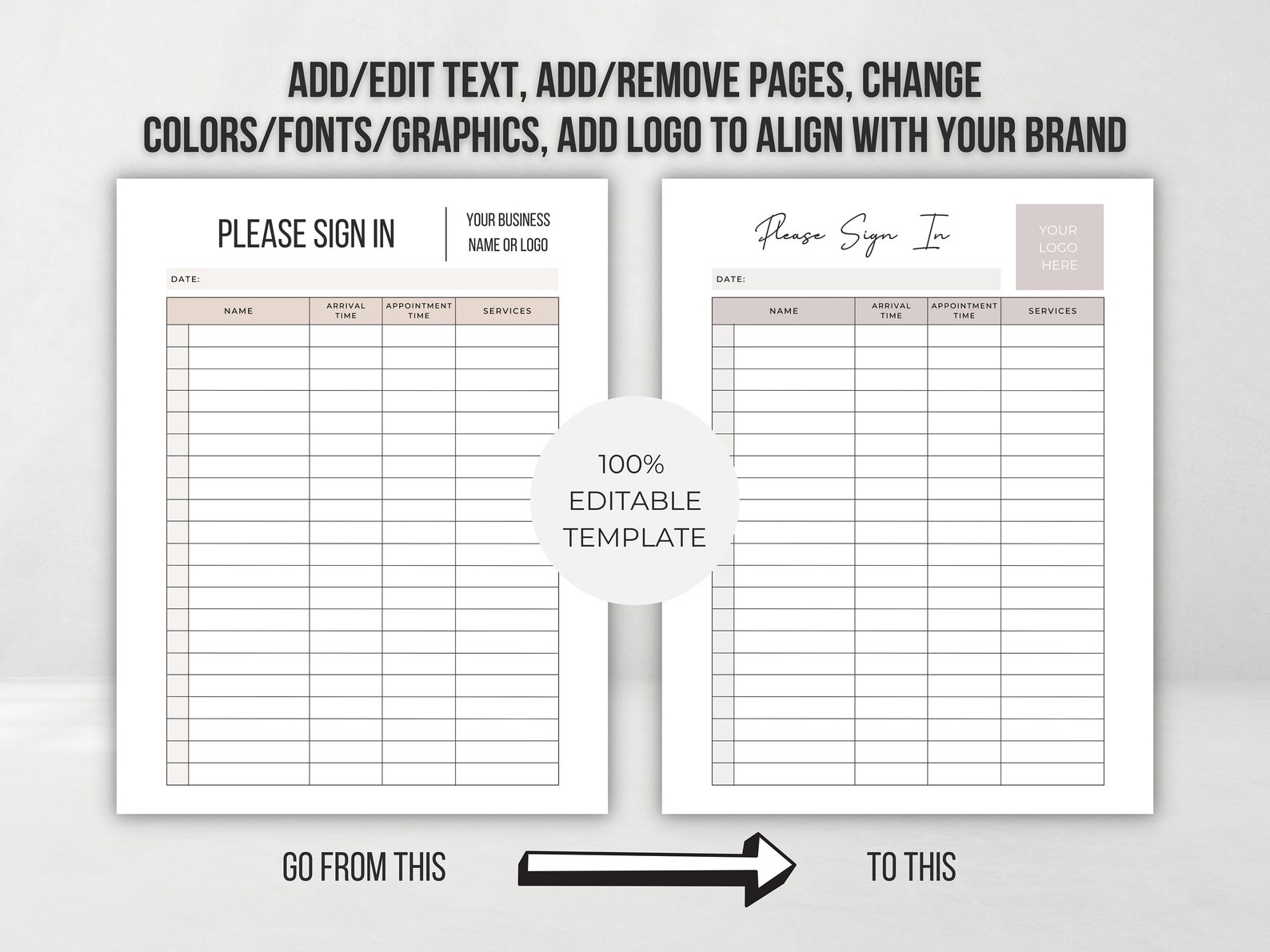 Sign in Sheet Editable | Salon Sign in Sheet | Esthetician Forms ...