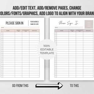 Sign in Sheet Editable | Salon Sign in Sheet | Esthetician Forms ...