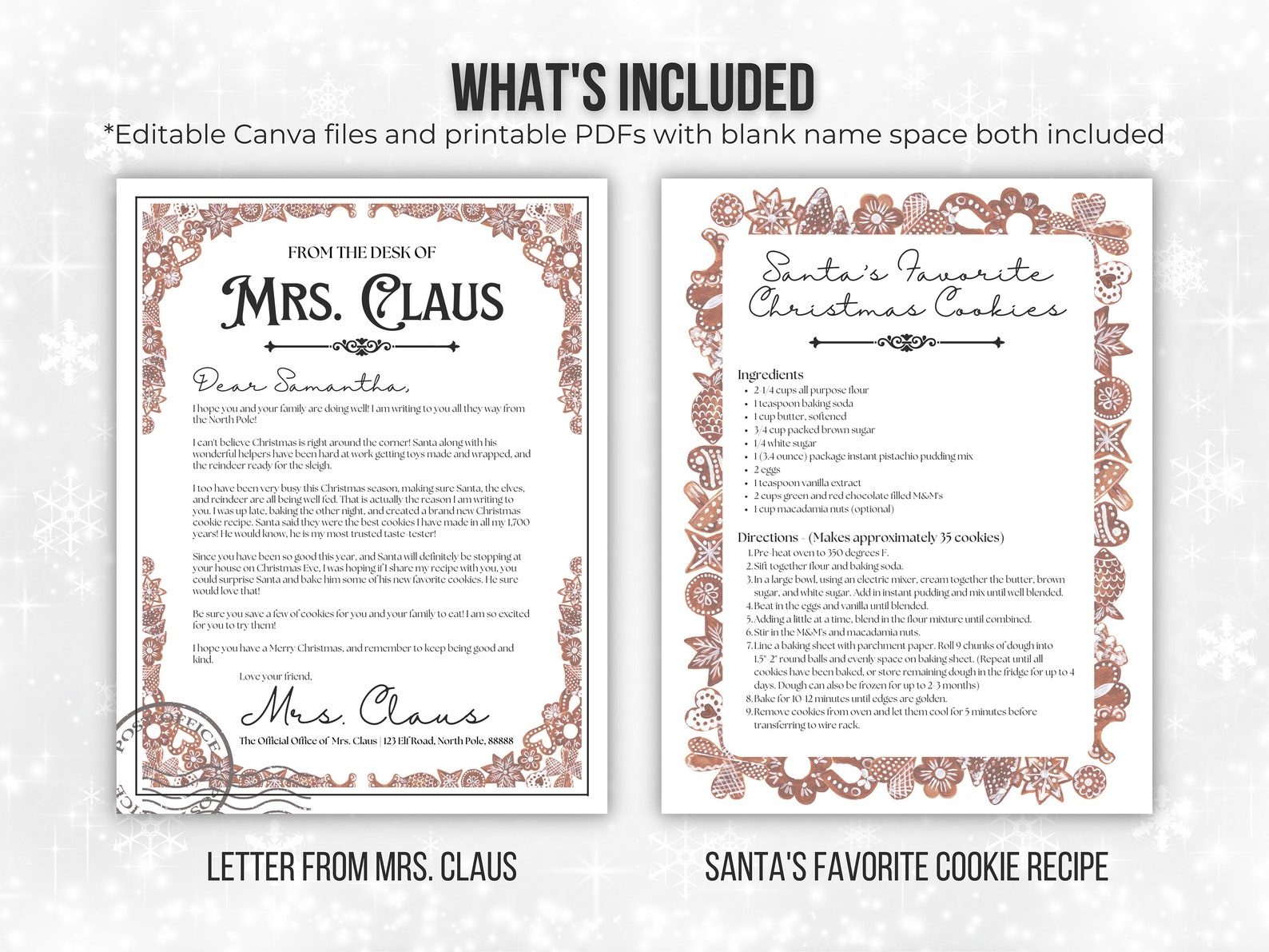 Editable Letter From Mrs Claus | Mrs Claus Letter Template | Vintage ...