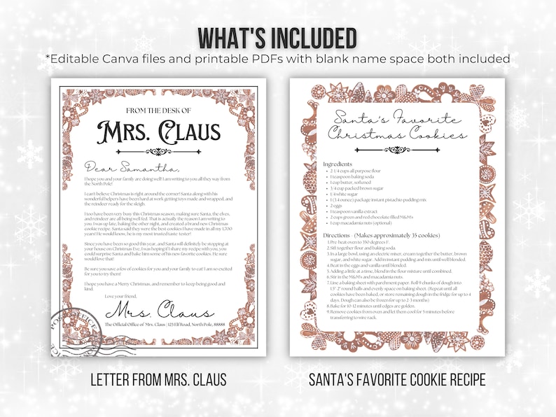 Editable Letter From Mrs Claus | Mrs Claus Letter Template | Vintage ...