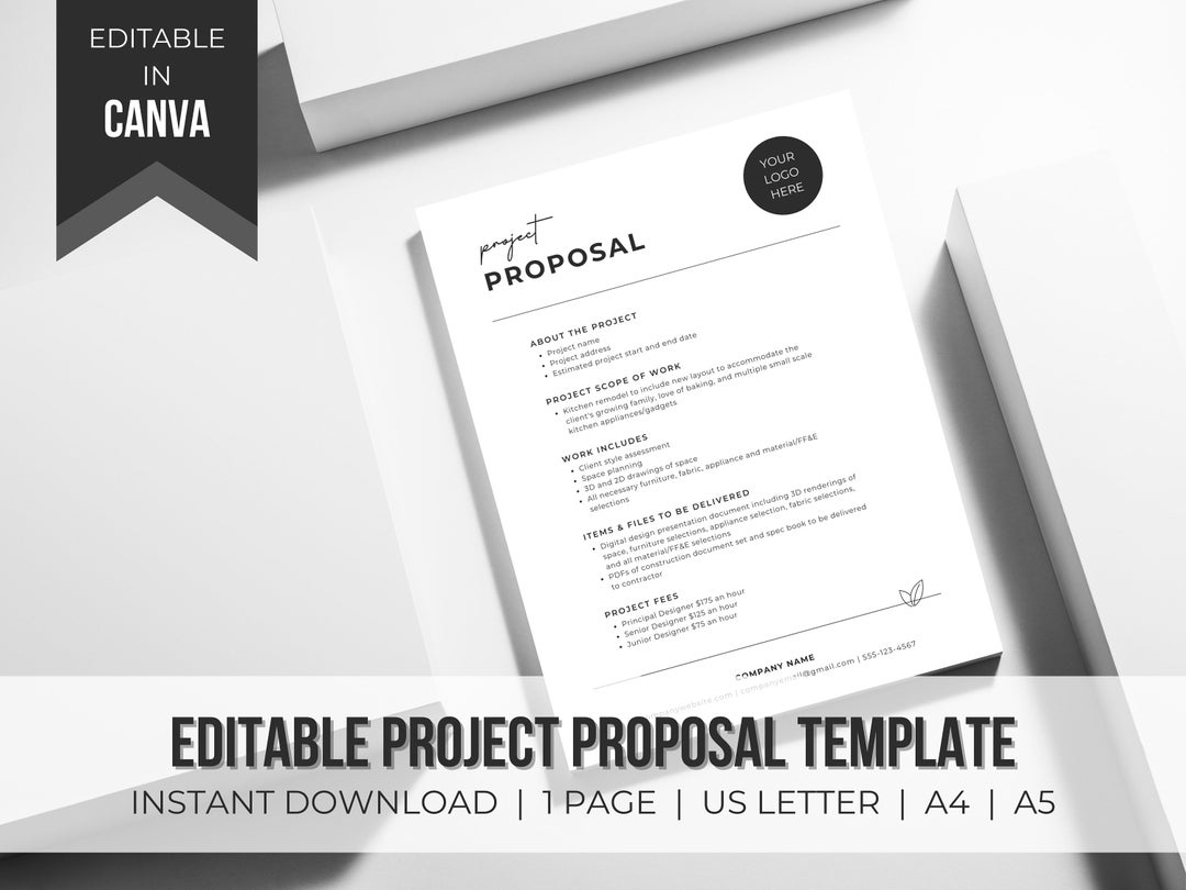 Project Proposal Template Editable | Interior Design Project Proposal ...