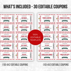 Editable Christmas Coupon Book Template Printable Christmas Coupon ...