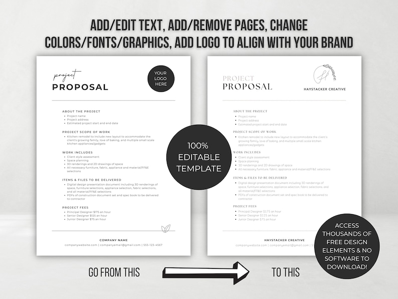 Project Proposal Template Editable | Interior Design Project Proposal ...