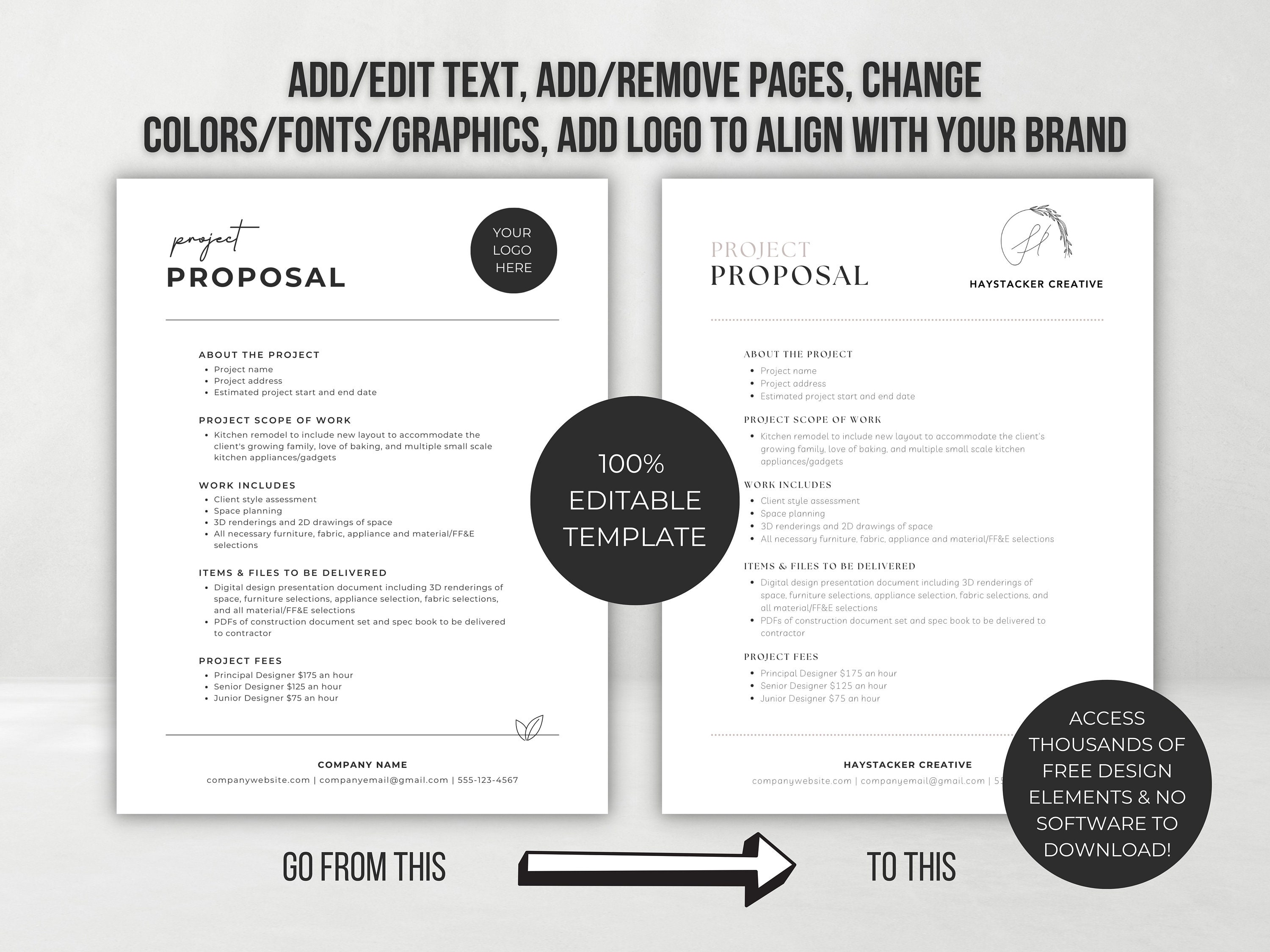 Project Proposal Template Editable Interior Design Project Proposal ...