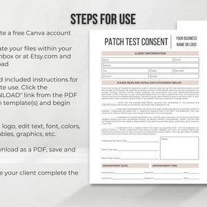 Patch Test Consent and Waiver Forms Editable | Lash Artist Forms ...