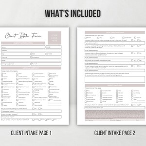 Editable Esthetician Client Intake Forms | Esthetician Template ...