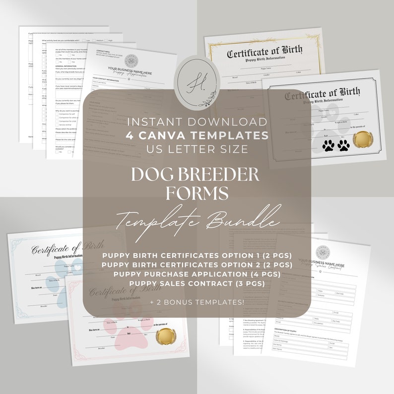 Editable Dog Breeder Forms | Breeder Forms Bundle | Puppy Breeder Forms ...