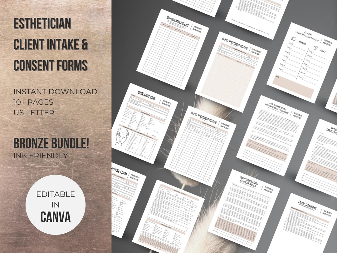 Esthetician Client Consent Forms Editable | Treatment Consent Forms ...
