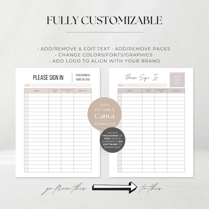 Client Sign in Sheet | Salon Sign in Sheet | Editable Esthetician Forms ...