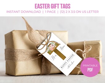 Easter Basket Tag Gift Tag He is Risen Christian Easter Printable Tag ...