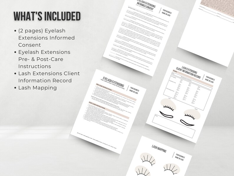 Eyelash Extensions Client Consent Forms Editable | Lash Extensions | Esthetician Forms ...