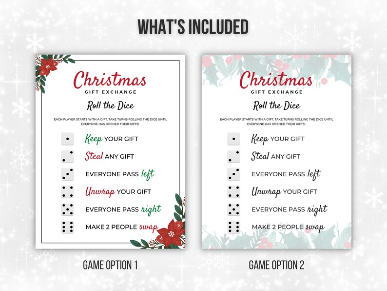 Christmas Gift Exchange Game Printable | White Elephant Gift Game ...