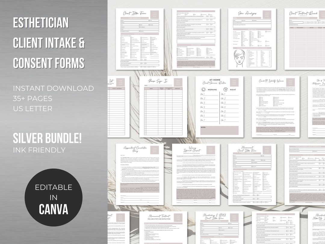 Editable Esthetician Client Consent Forms | Facial Consent Forms ...