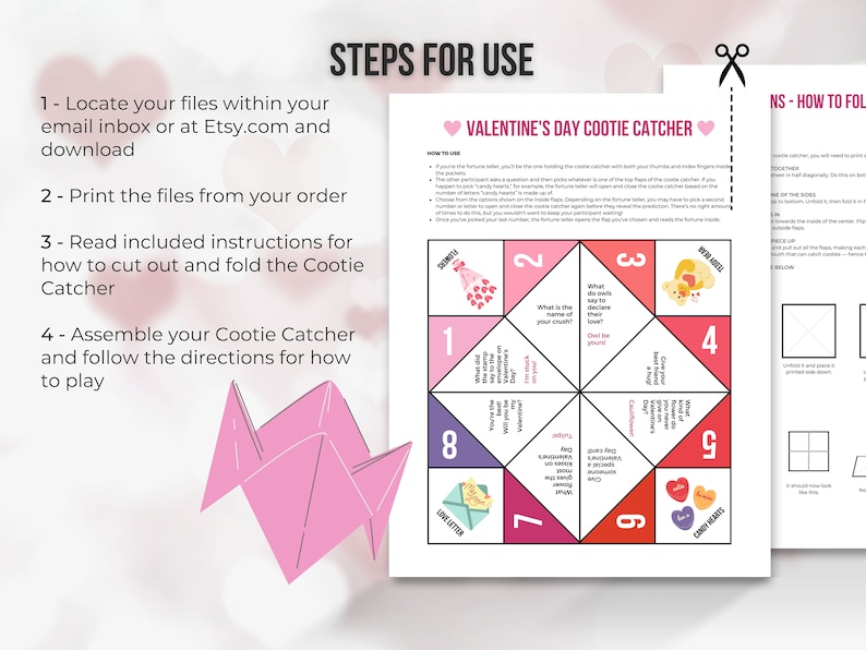 Valentine's Day Cootie Catcher | Valentine's Day Fortune Teller ...