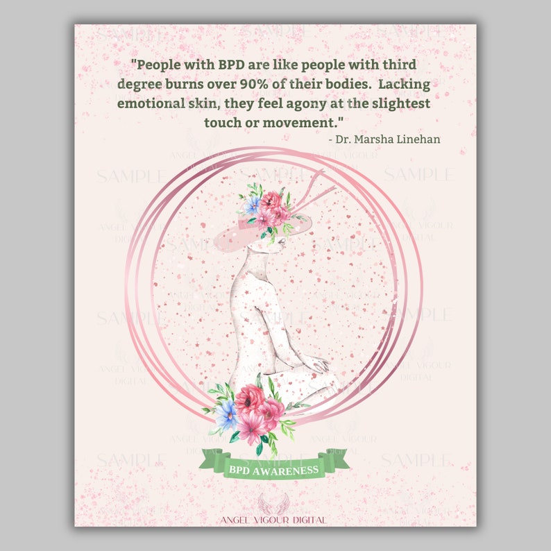 BPD Awareness Marsha Linehan Quotes Gift Idea Wall Art Print Feminine ...