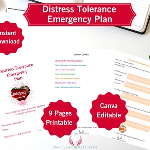 Distress Tolerance Emergency Plan Workbook | 7-step Crisis Management ...