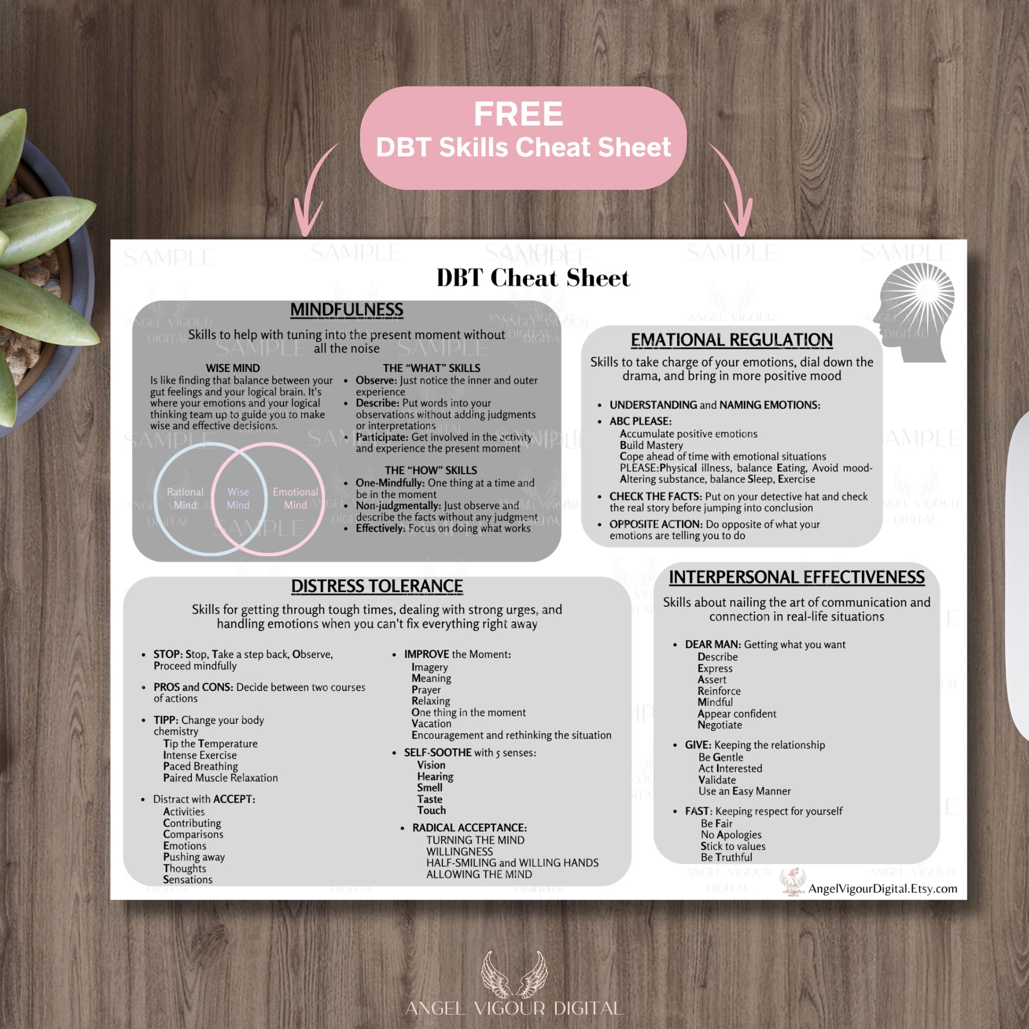 Elegant Grayscale DBT Diary Cards Template Dialectical Behavior Therapy ...