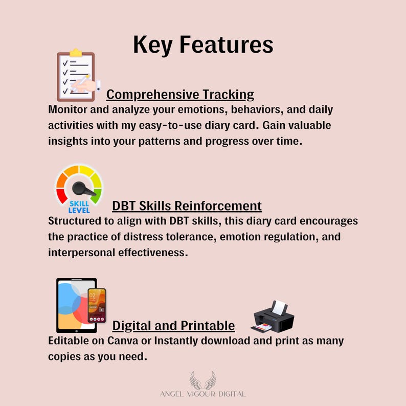 Spring Theme DBT Diary Cards Template Dialectical Behavior Therapy ...