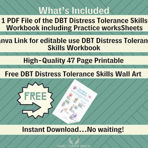 DBT Distress Tolerance Skills Workbook Gift Idea | Instant Download ...