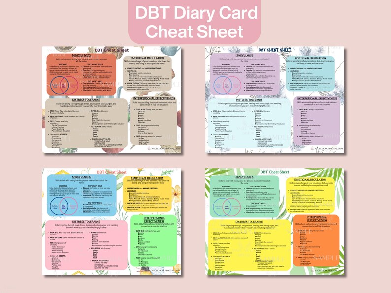 Seasonal Bundle DBT Diary Cards Template Instant Download Mental Health ...