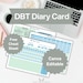 DBT Diary Cards Template | Canva Editable & Instant Download | Mental ...