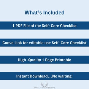 Blue Self-care Checklist | Printable & Canva Editable | Customizable ...